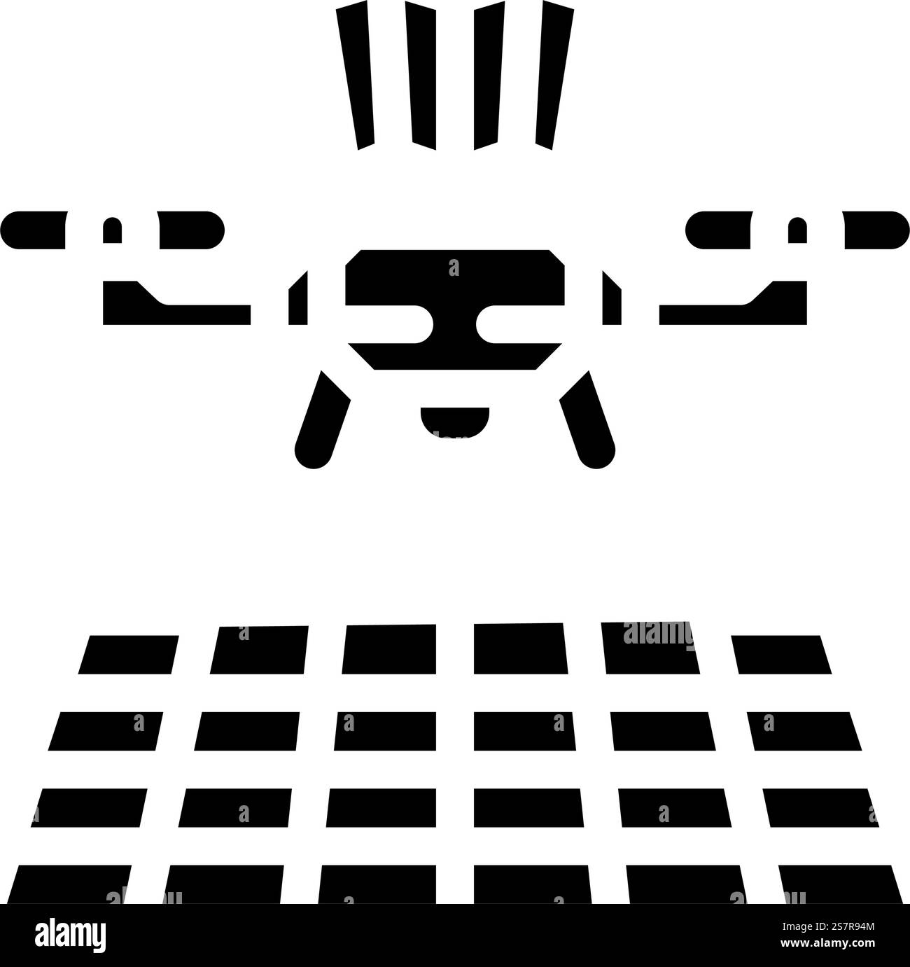 drone mapping glyph icon vector. drone mapping sign. isolated symbol ...