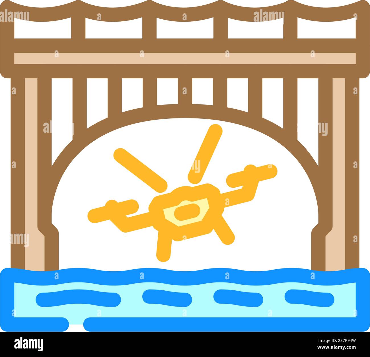bridge inspection drone color icon vector. bridge inspection drone sign ...