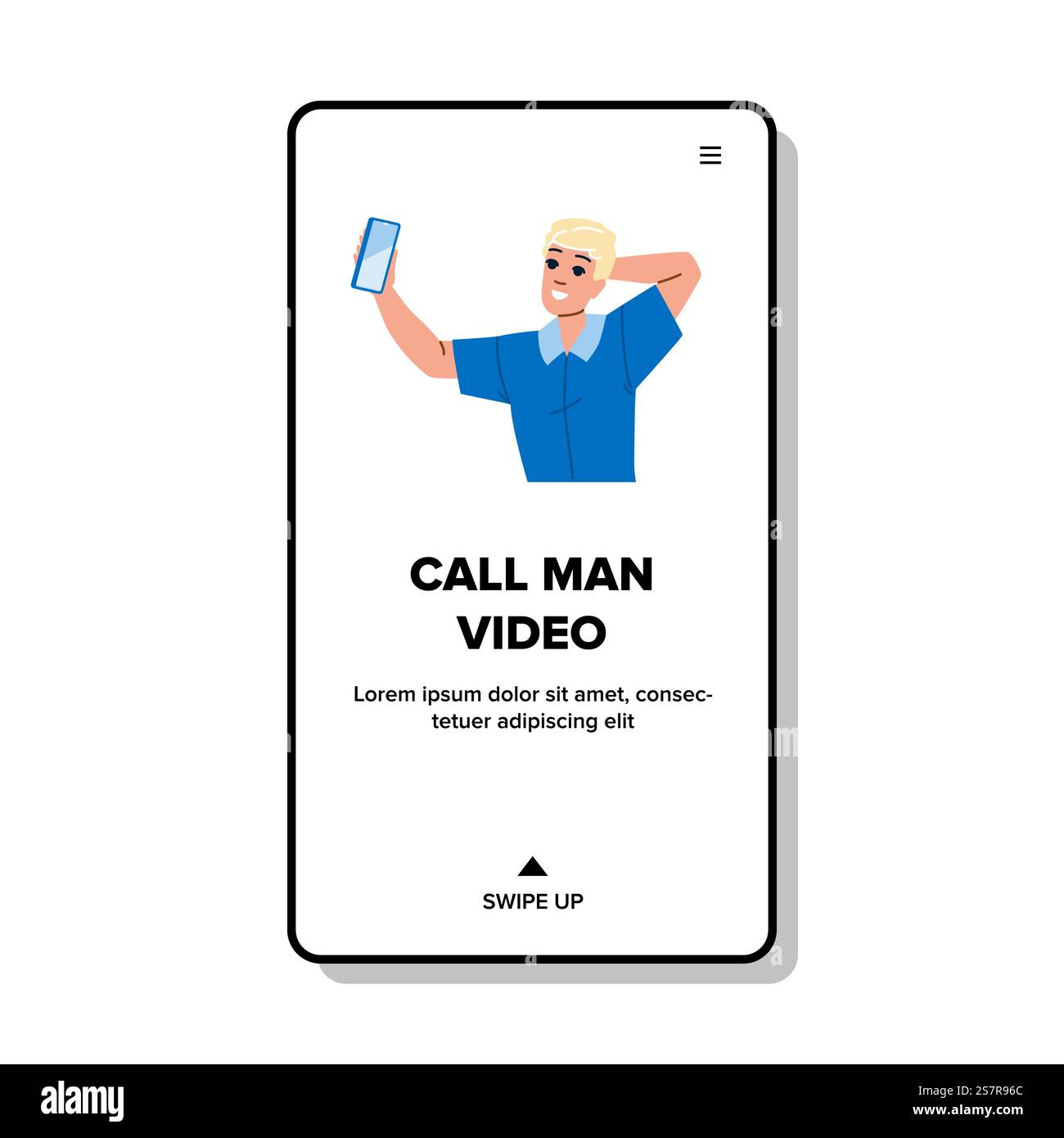 flat call man video vector. zoom event, cam conference, meeting ...
