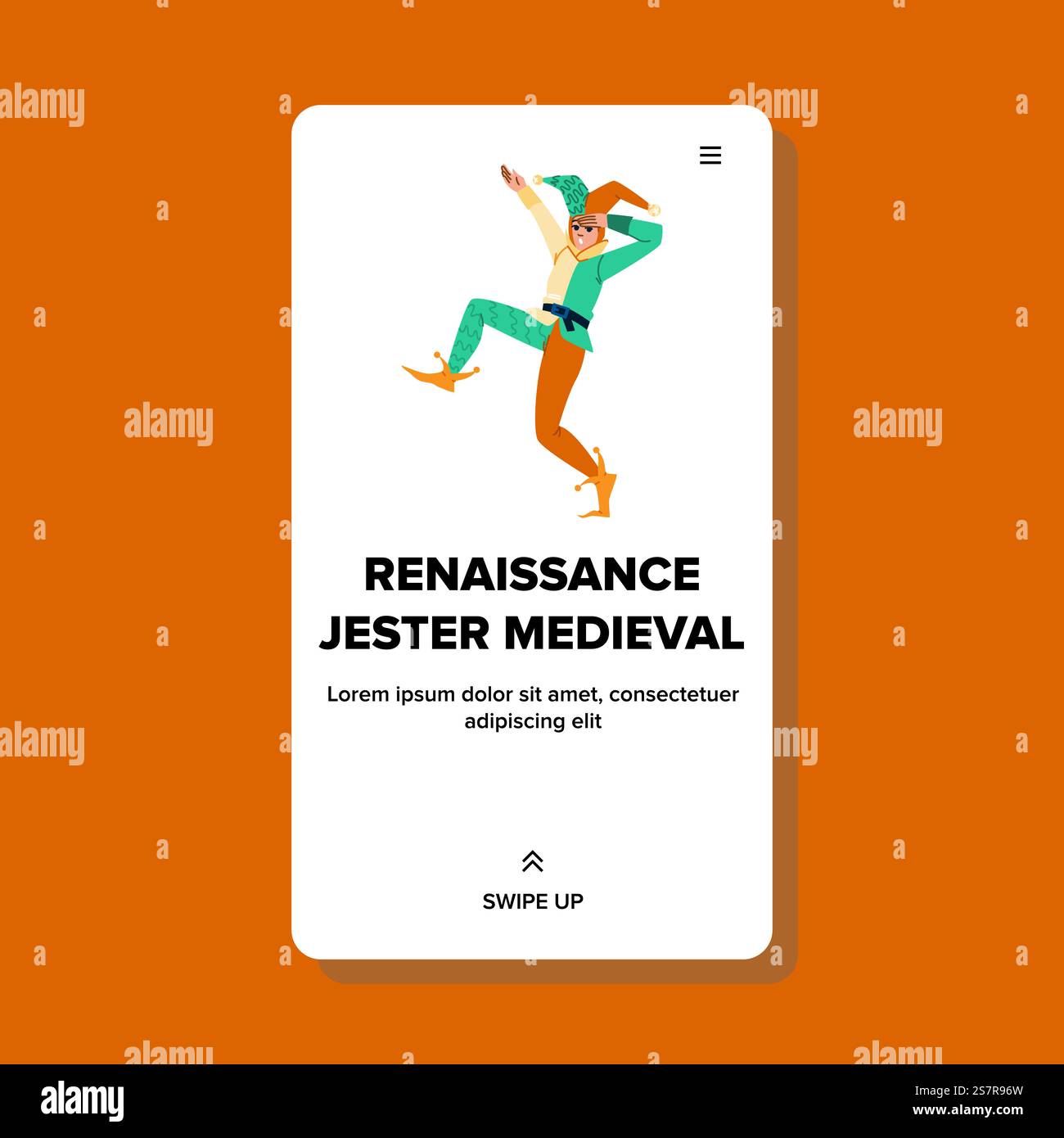 costume renaissance jester medieval vector. web flat, costume man ...