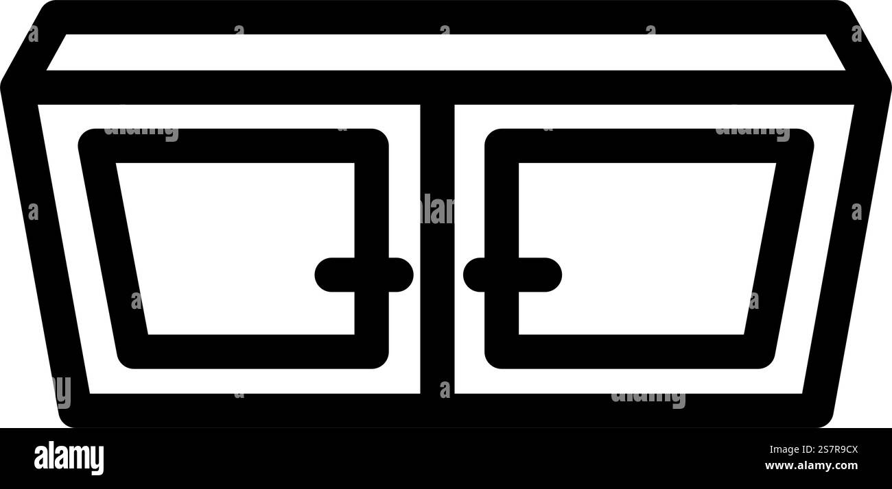 window top view line icon vector. window top view sign. isolated ...