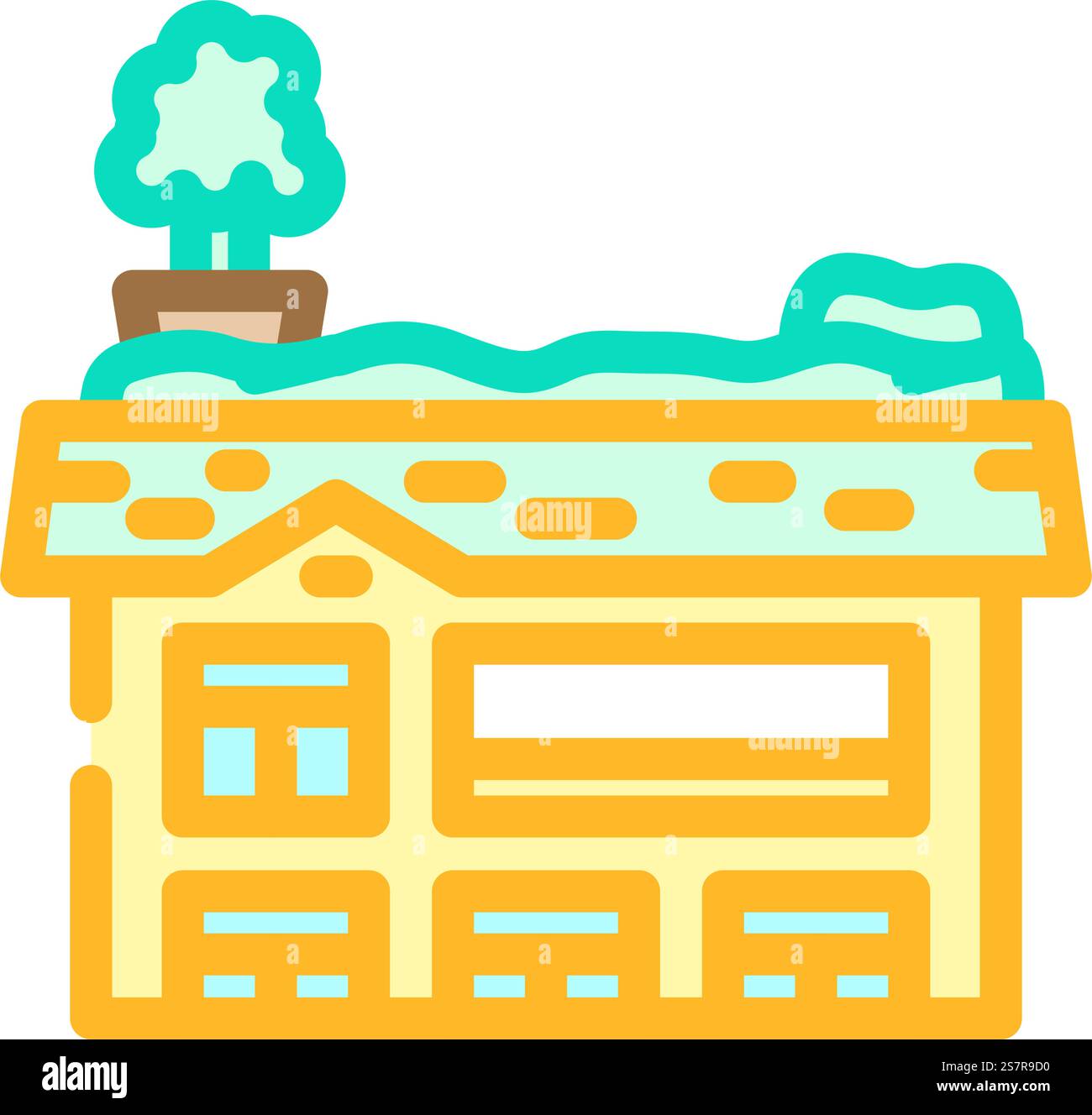 roofs green living color icon vector. roofs green living sign. isolated ...