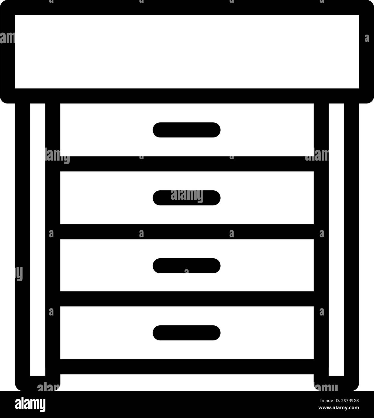 chest of drawers top view line icon vector. chest of drawers top view ...