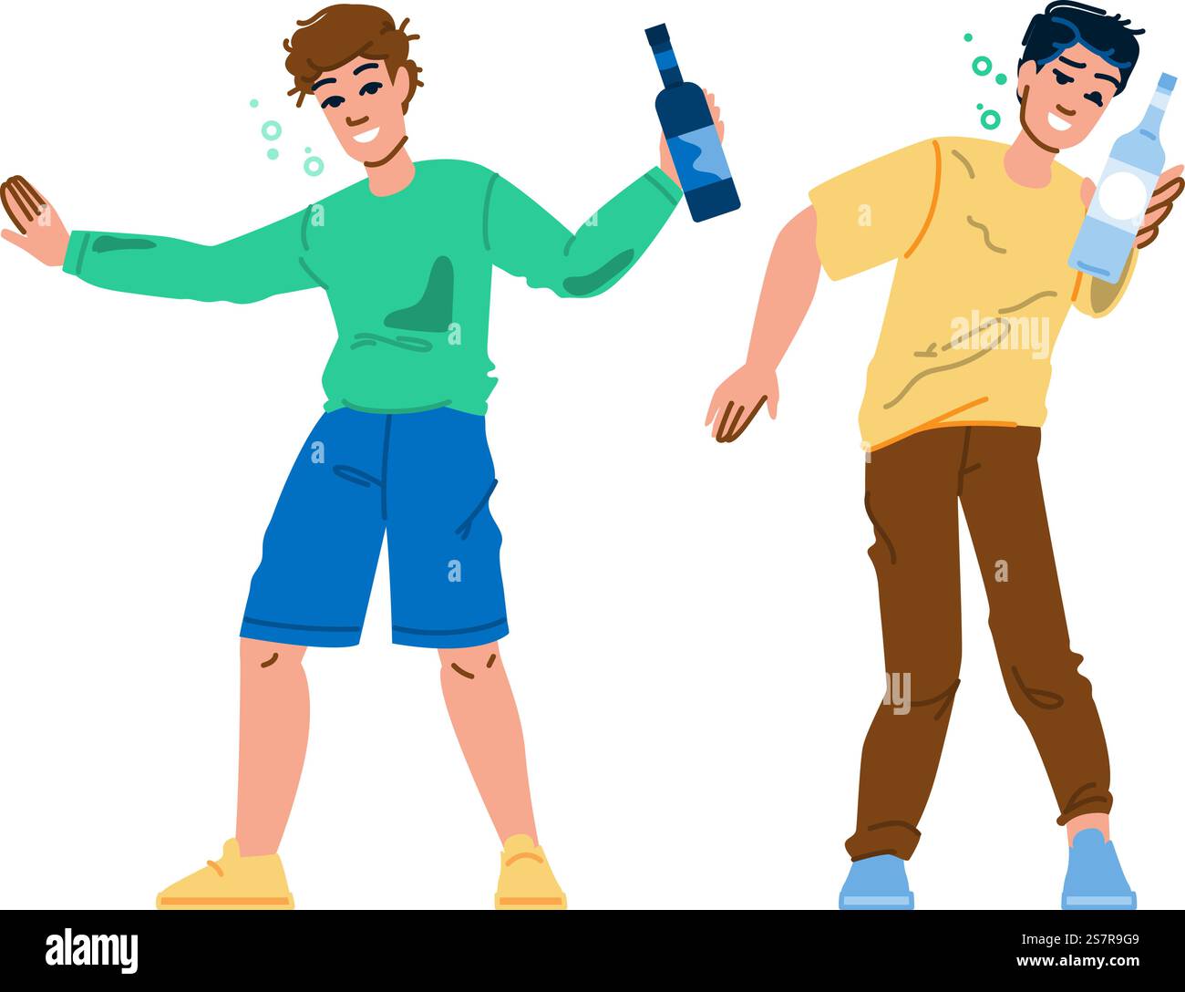alcohol drunk man vector. young person, bottle alcoholic, alcoholism ...