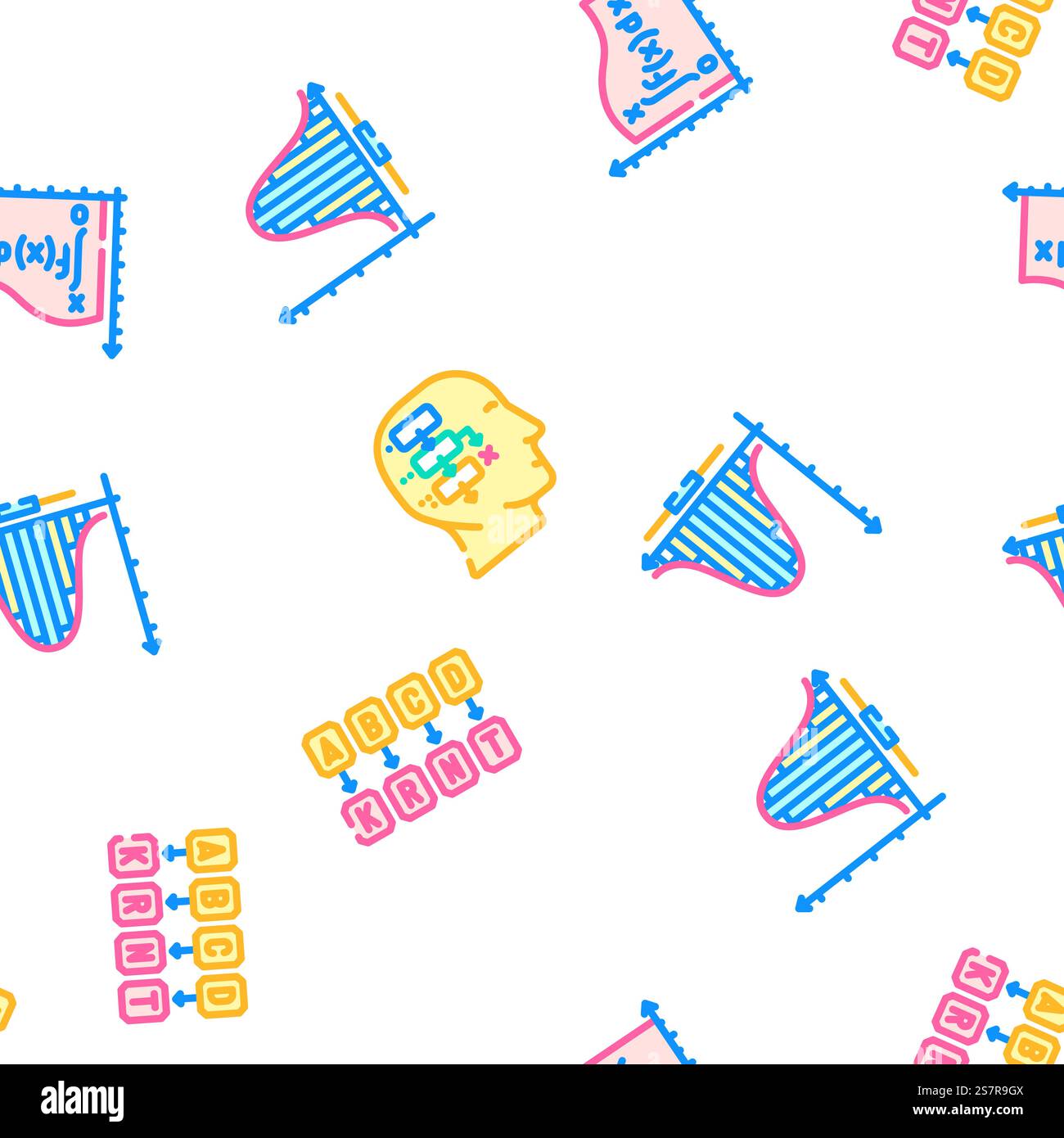 math science education school vector seamless pattern thin line ...