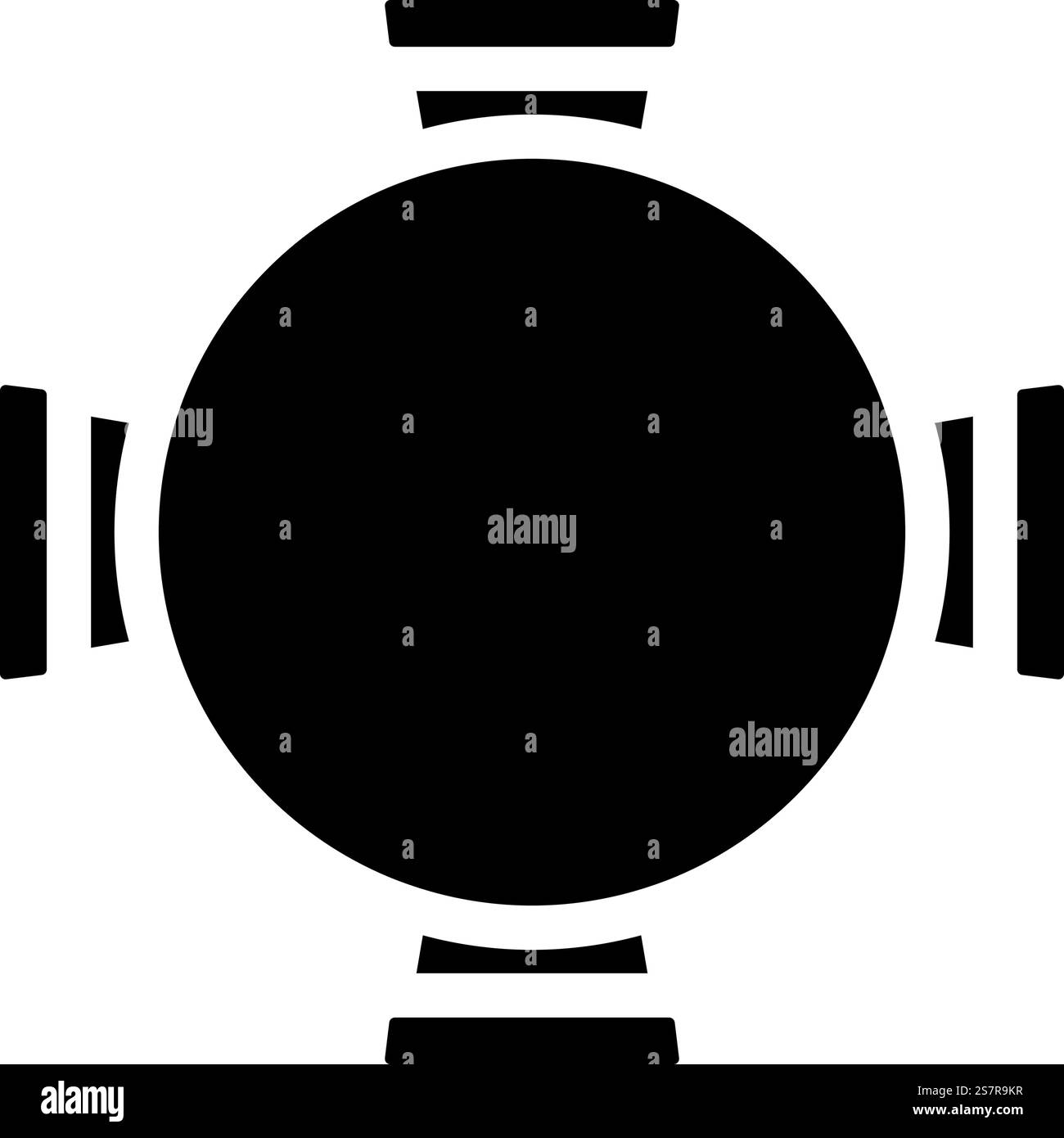 round table chair top view glyph icon vector. round table chair top ...