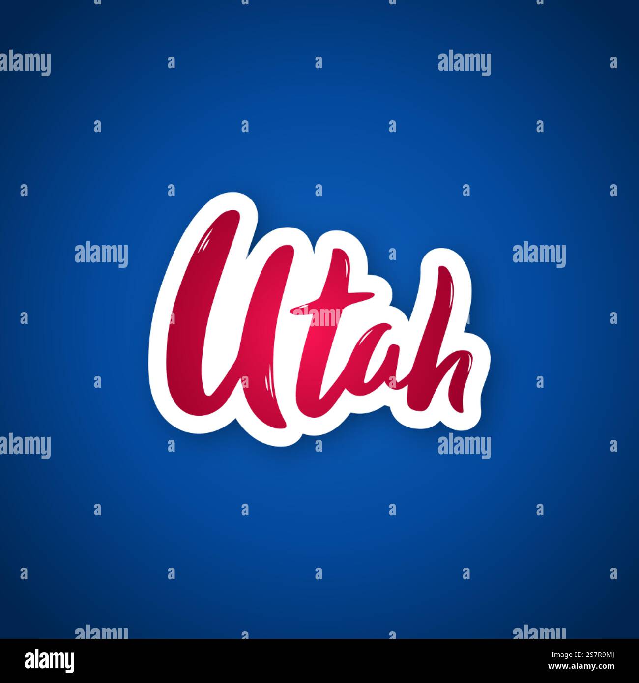 Utah - hand drawn lettering phrase. Sticker with lettering in paper cut ...