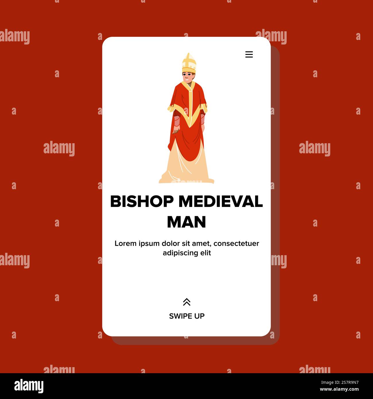 Monk bishop medieval man vector ancient history hi-res stock ...