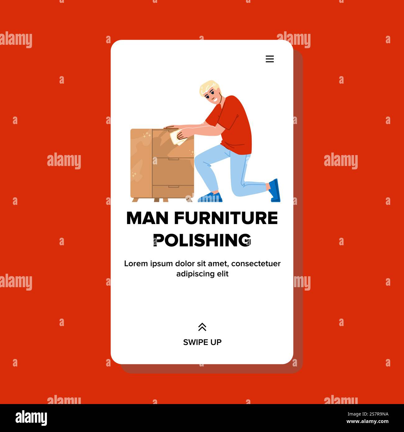 Male carpenter polishing wood Stock Vector Images - Alamy