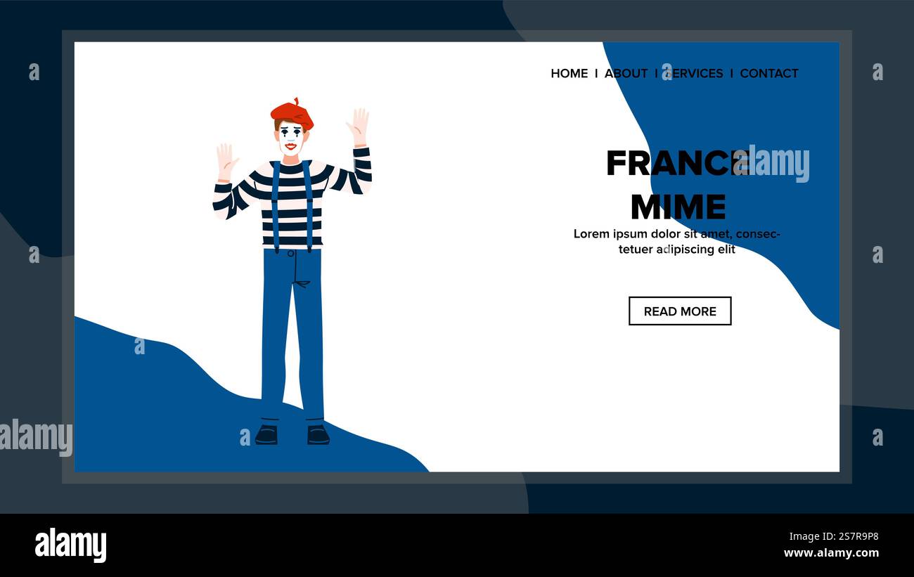 web france mime vector. flat french, artist man, art street web france ...