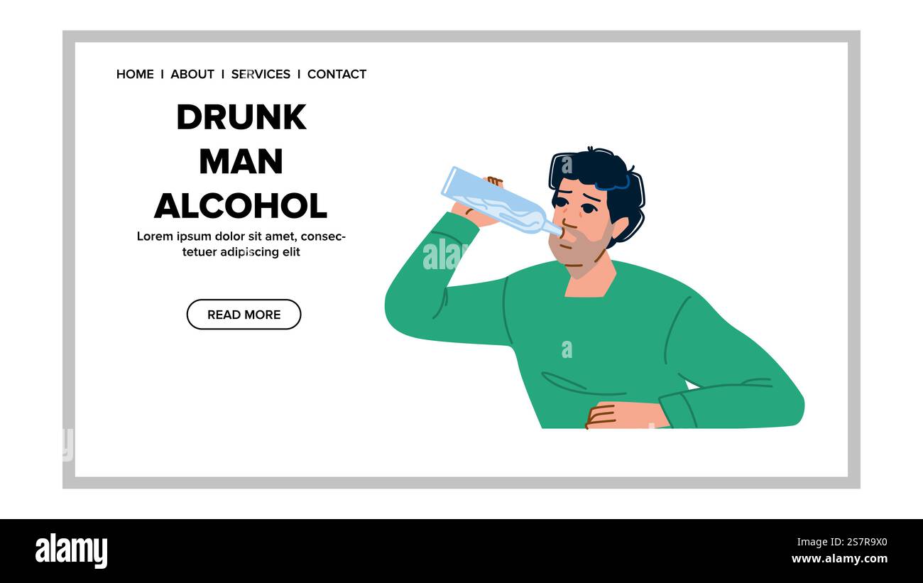 glass drunk man alcohol vector. ic bottle, addiction ism, abuse drink ...
