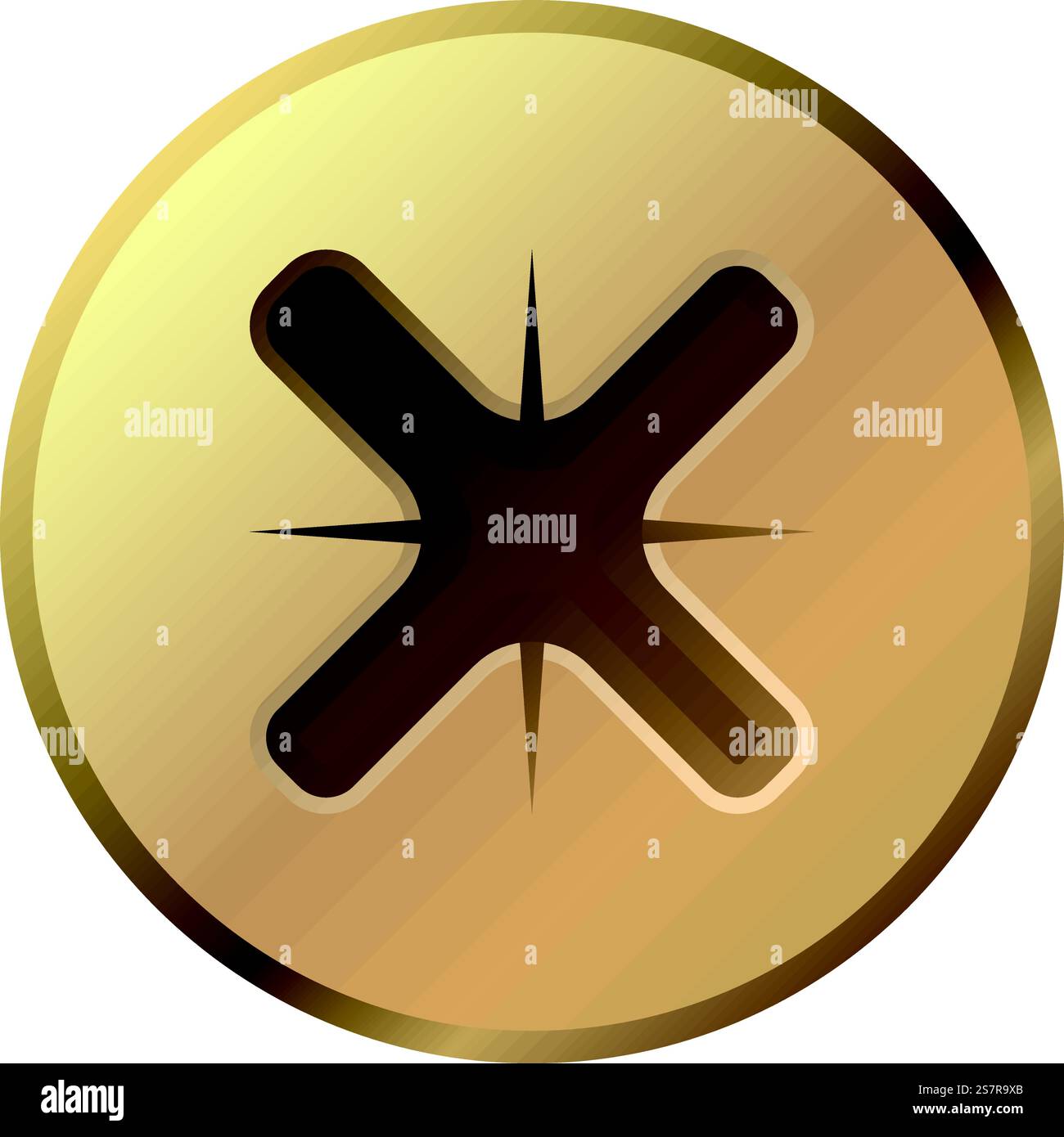 Round bolt with cross socket top. Pozidriv screw head isolated on white ...