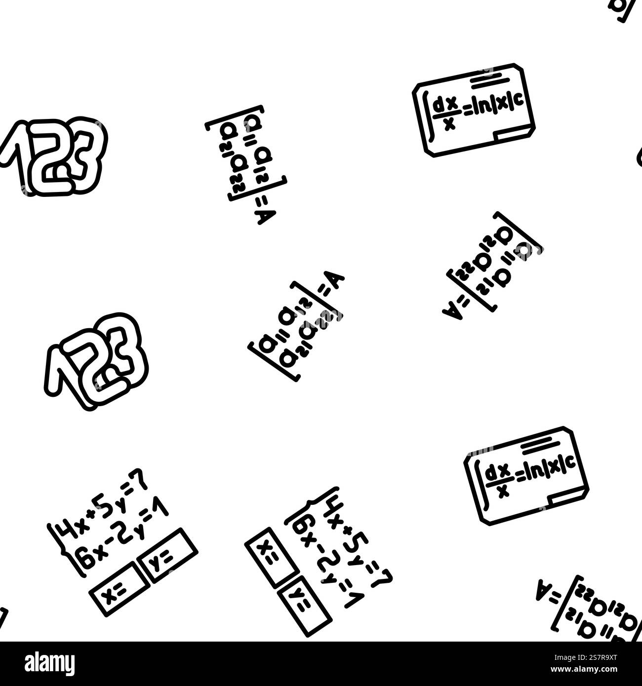 math science education school vector seamless pattern thin line ...