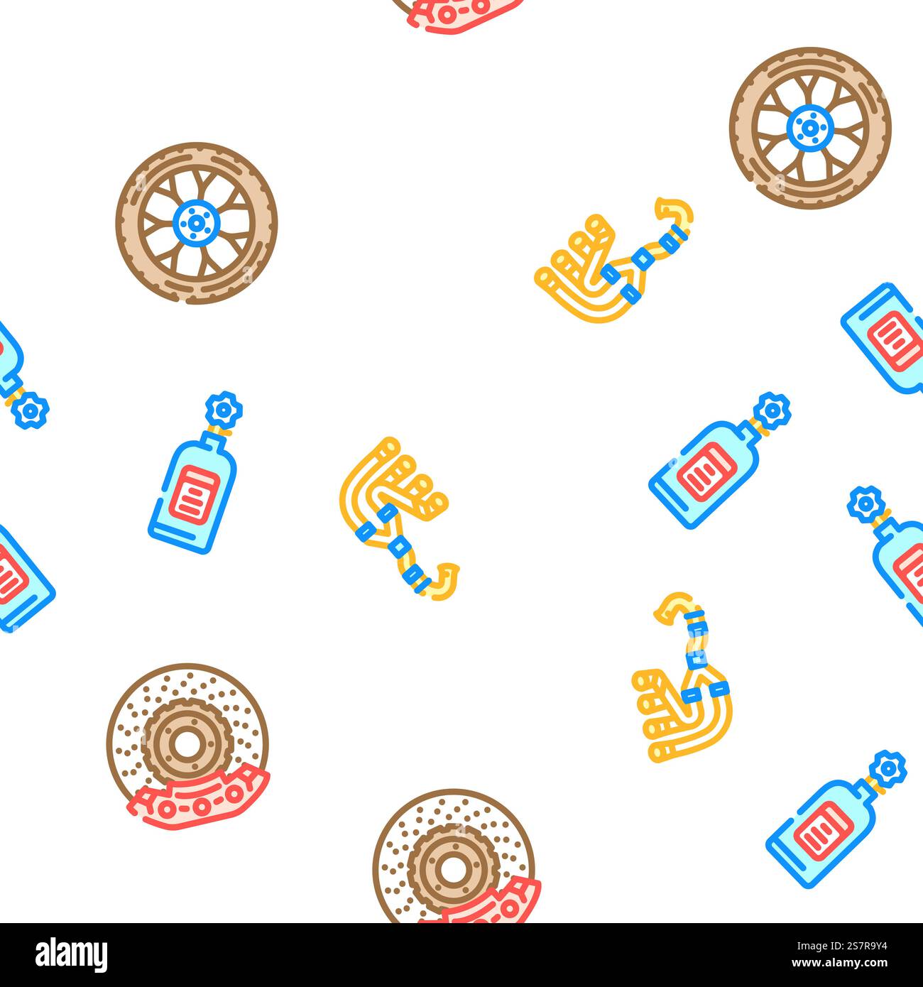 car speed auto race vector seamless pattern thin line illustration. car ...