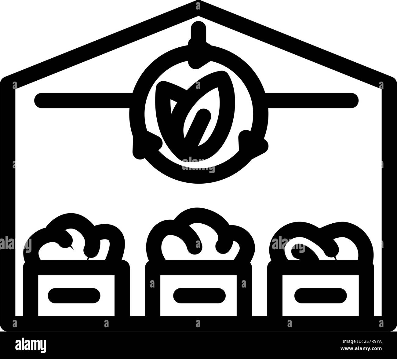 sustainable farming green living line icon vector. sustainable farming ...