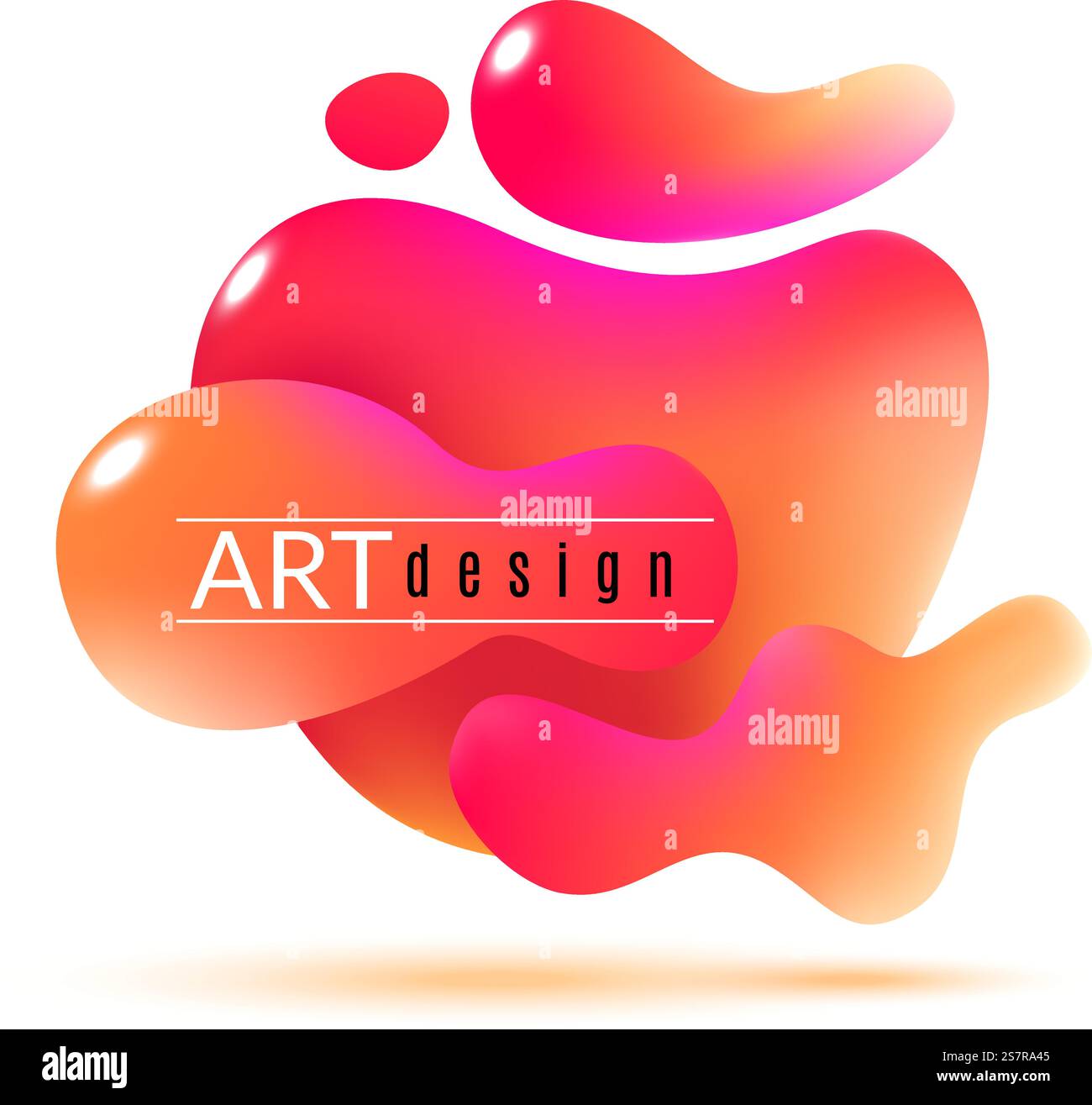 Liquid shape banner. Fluid blobs with slogan template isolated on white background. Liquid shape ...