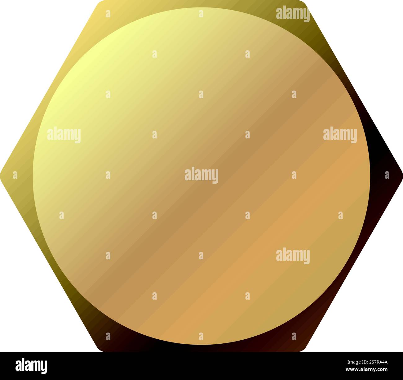 Hex bolt head. Silver metal screw top isolated on white background. Hex ...