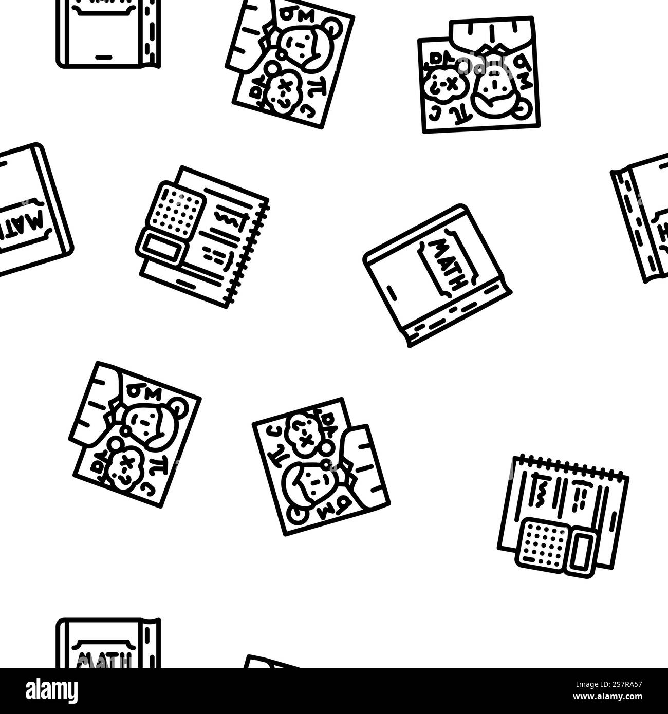 math science education school vector seamless pattern thin line ...