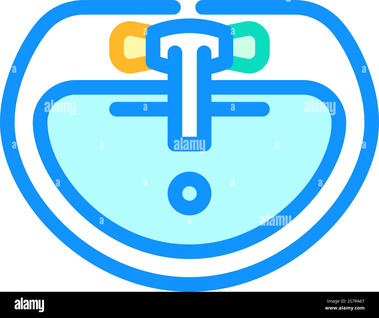 sink top view color icon vector. sink top view sign. isolated symbol ...