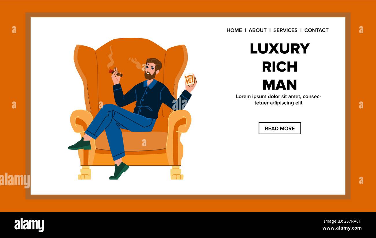lifestyle luxury rich man vector. male stylish, suit business, fashion ...