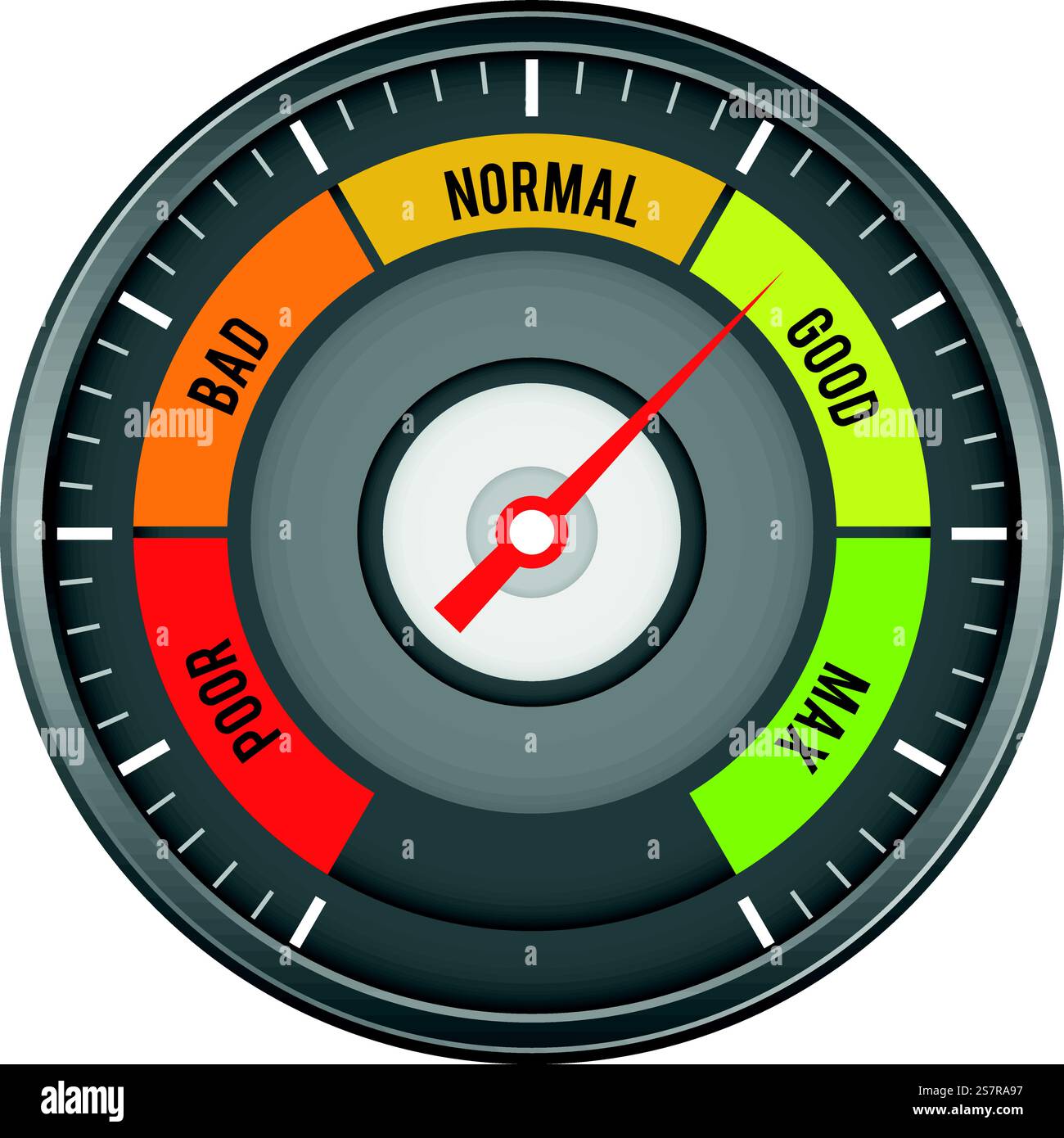 Perfomance indicator. Control panel element. Rating meter isolated on ...