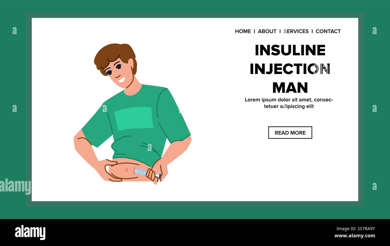 disease insuline injection man vector. illness medical, syringe glucose ...