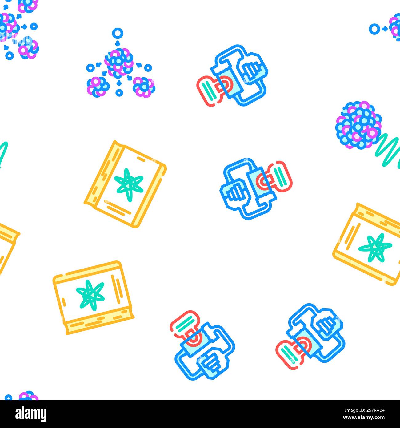 nuclear energy power reactor vector seamless pattern thin line illustration. nuclear energy ...