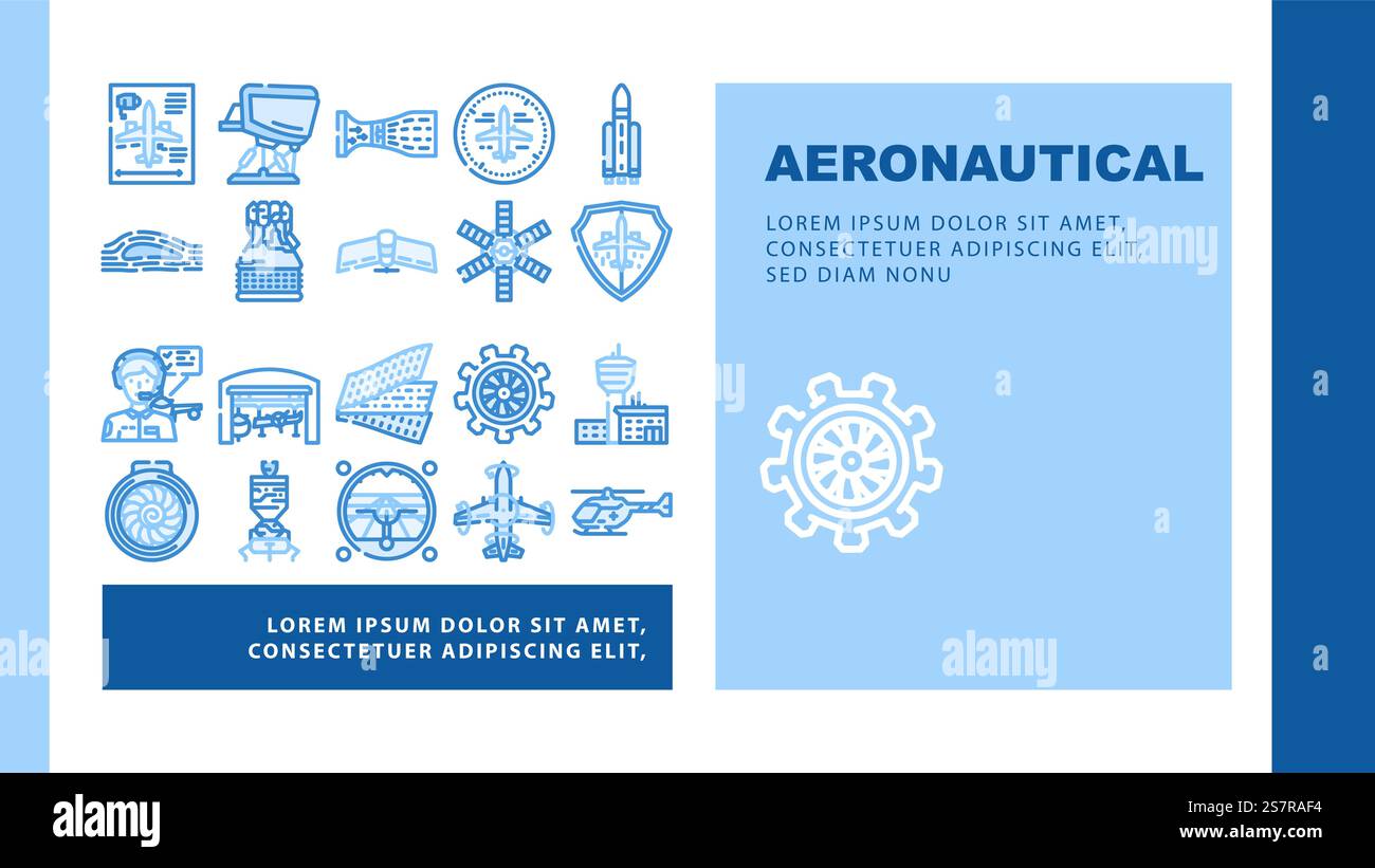 Aeronautical engineer aviation landing web page vector airplane plane ...