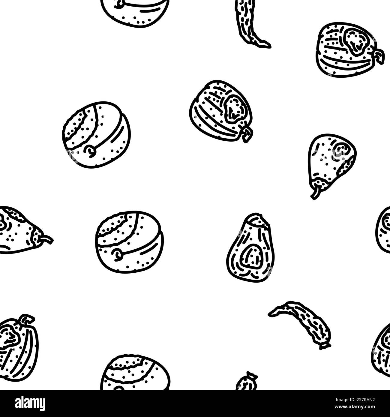 rotten food waste vector seamless pattern thin line illustration ...