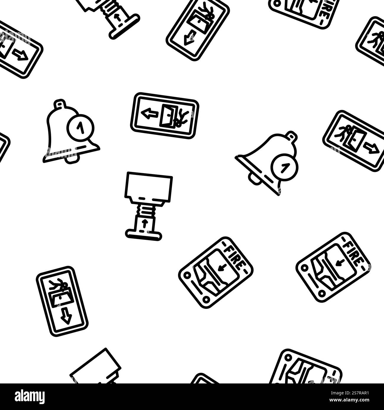 alert caution error danger vector seamless pattern thin line ...