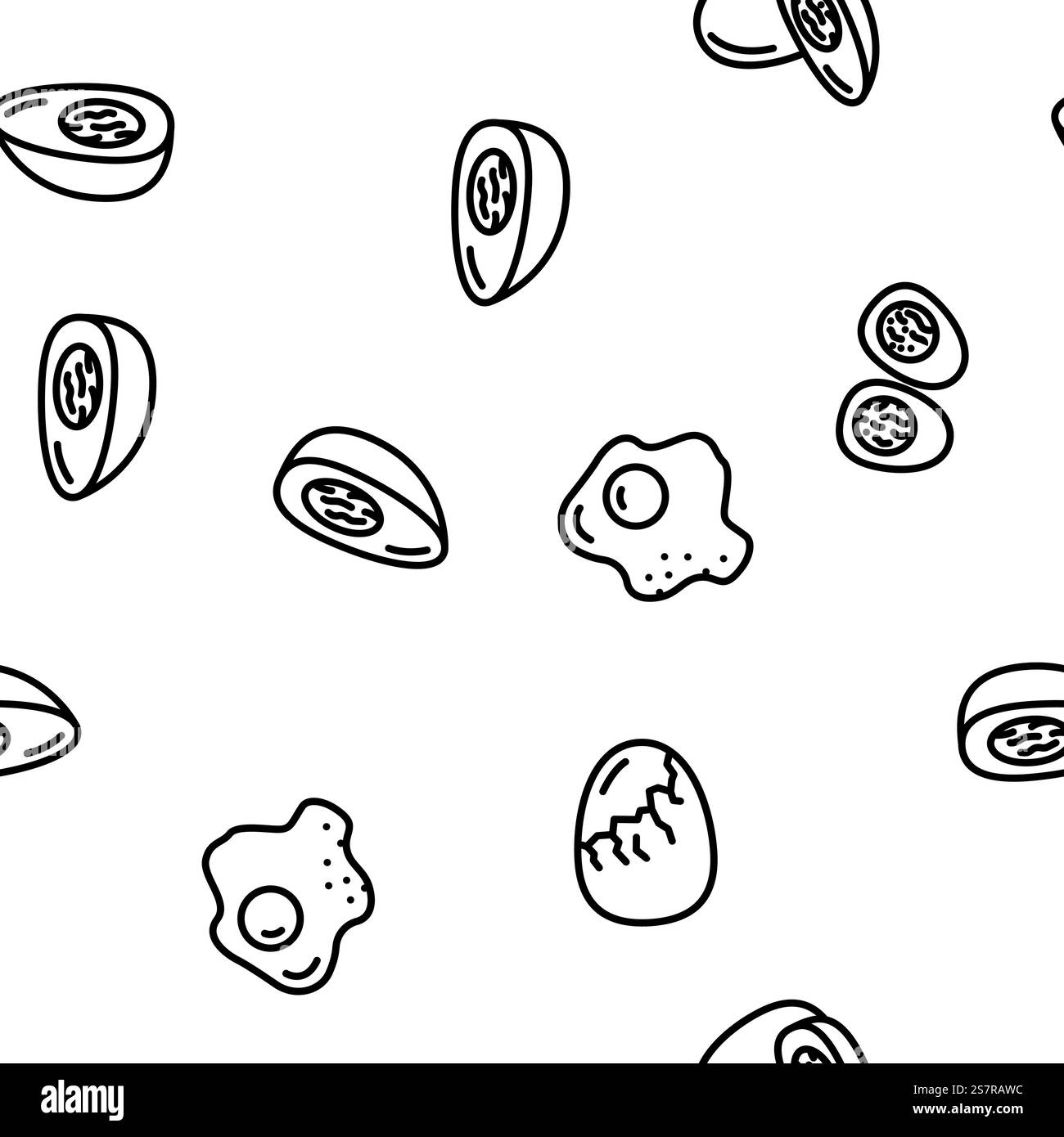 Egg and meat seamless Black and White Stock Photos & Images - Alamy