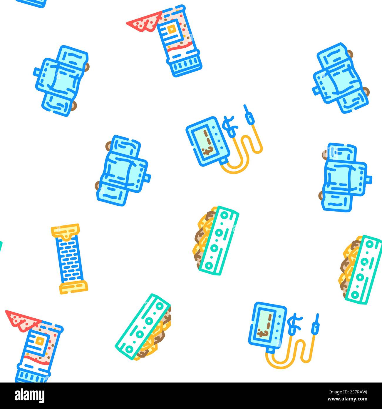smoked meat bbq vector seamless pattern thin line illustration. smoked ...
