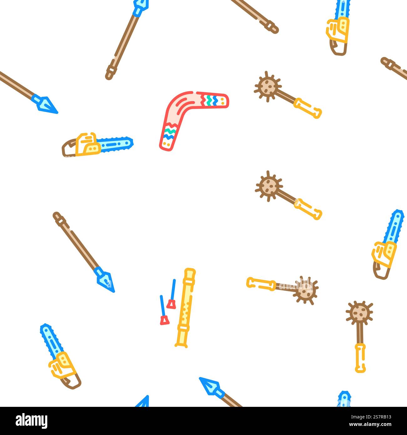 weapon war gun military vector seamless pattern thin line illustration ...