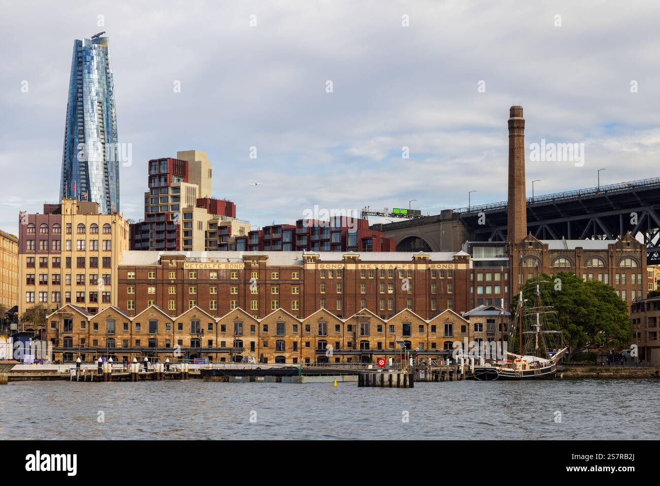 Historic buildings on the waterfront of Sydney, Australia. Campbell's ...