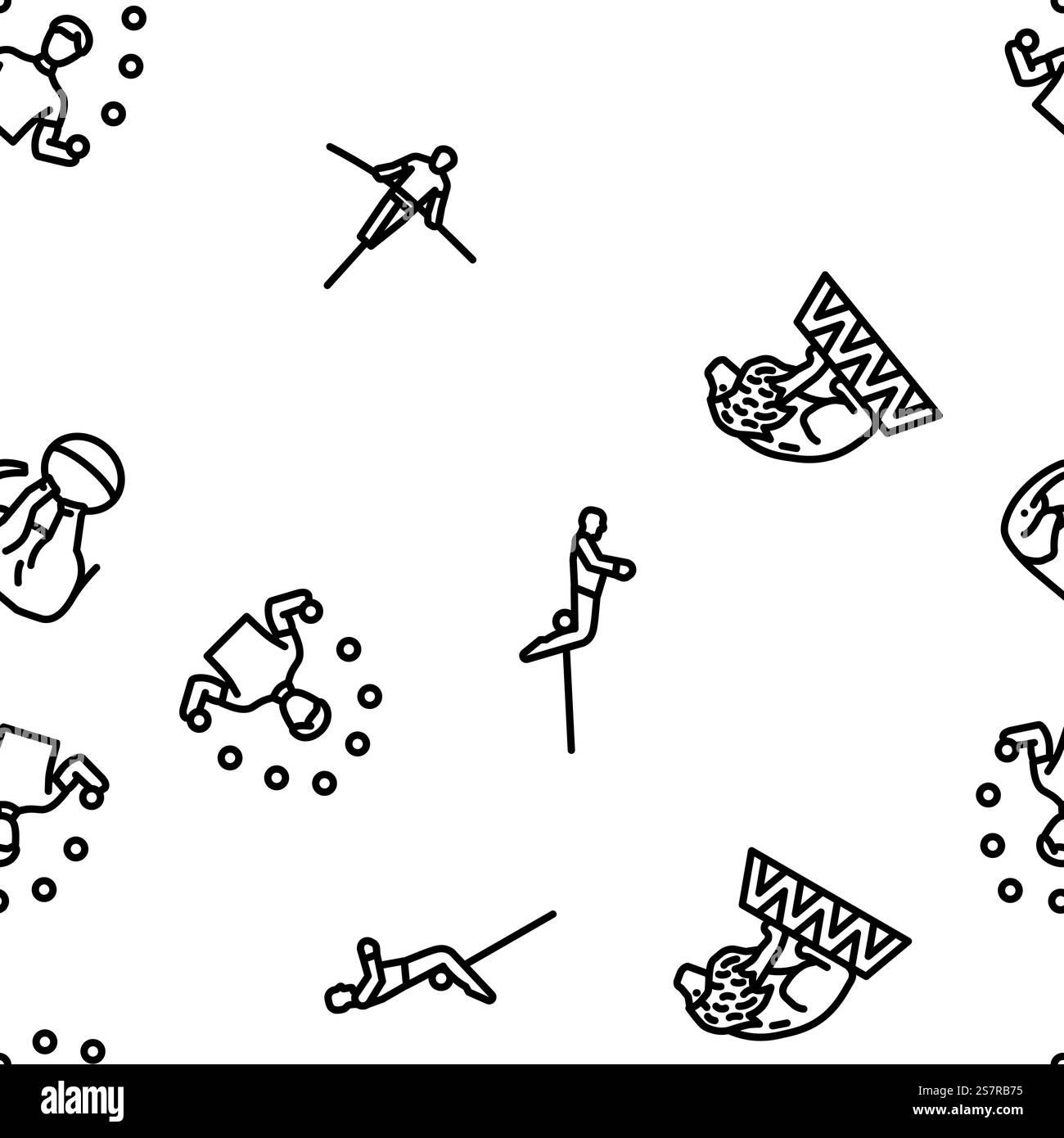 circus carnival vintage show vector seamless pattern thin line illustration. circus carnival ...