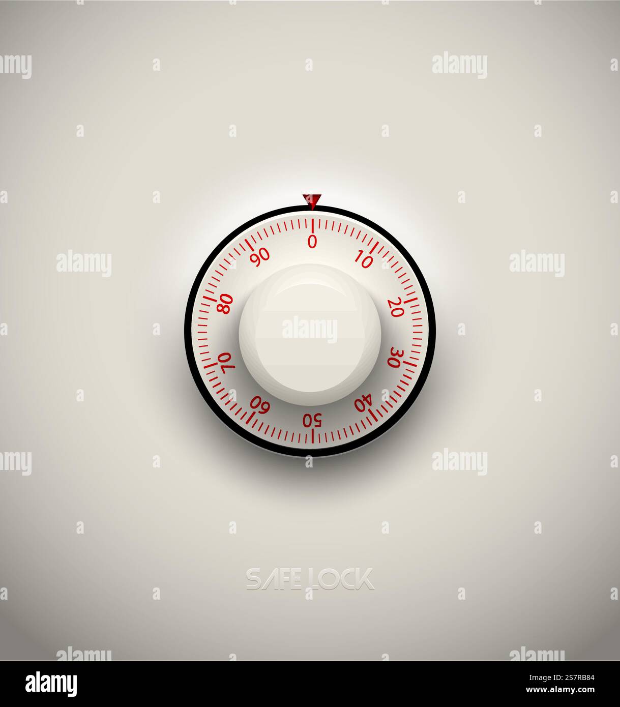 Realistic combination safe lock plastic element on white background ...