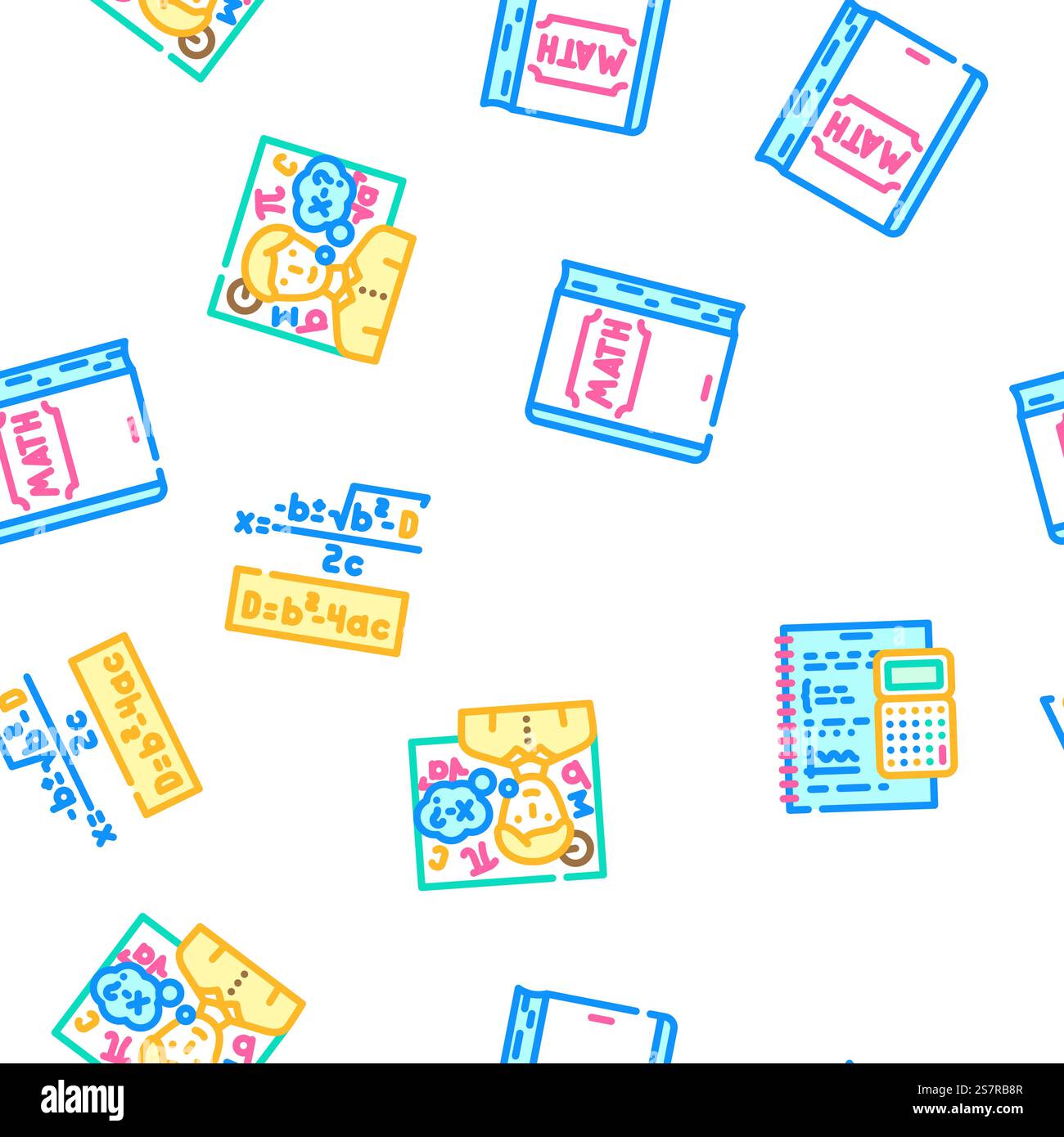 math science education school vector seamless pattern thin line ...