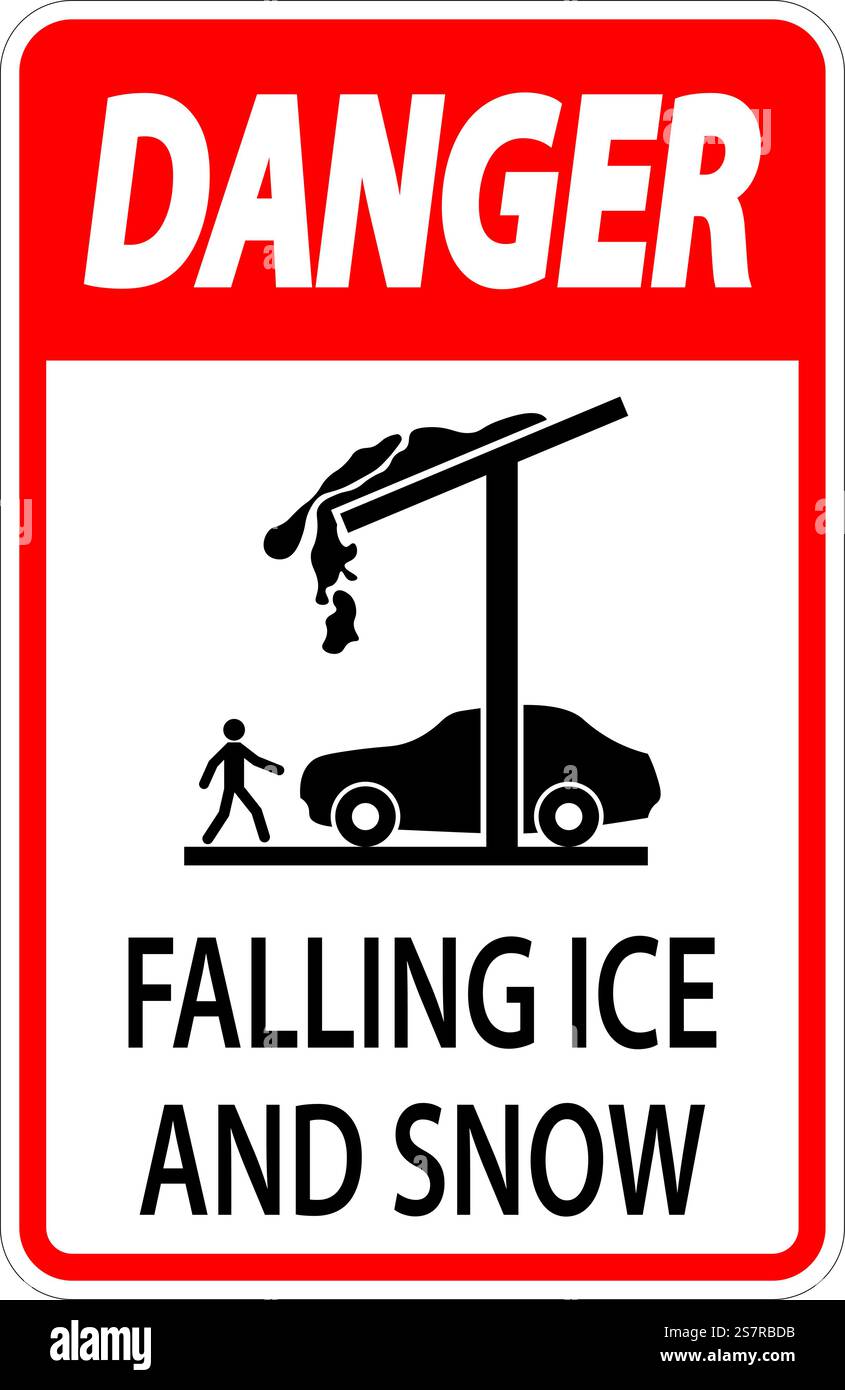 Ice and Snow Danger Sign Caution - Falling Ice And Snow Sign Stock ...