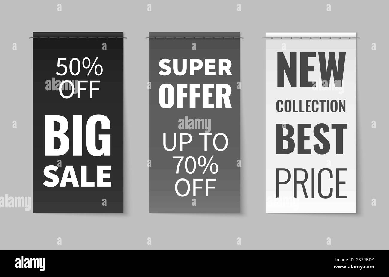 Textile labels. Fabric material stitched clothes tags, elegant white ...