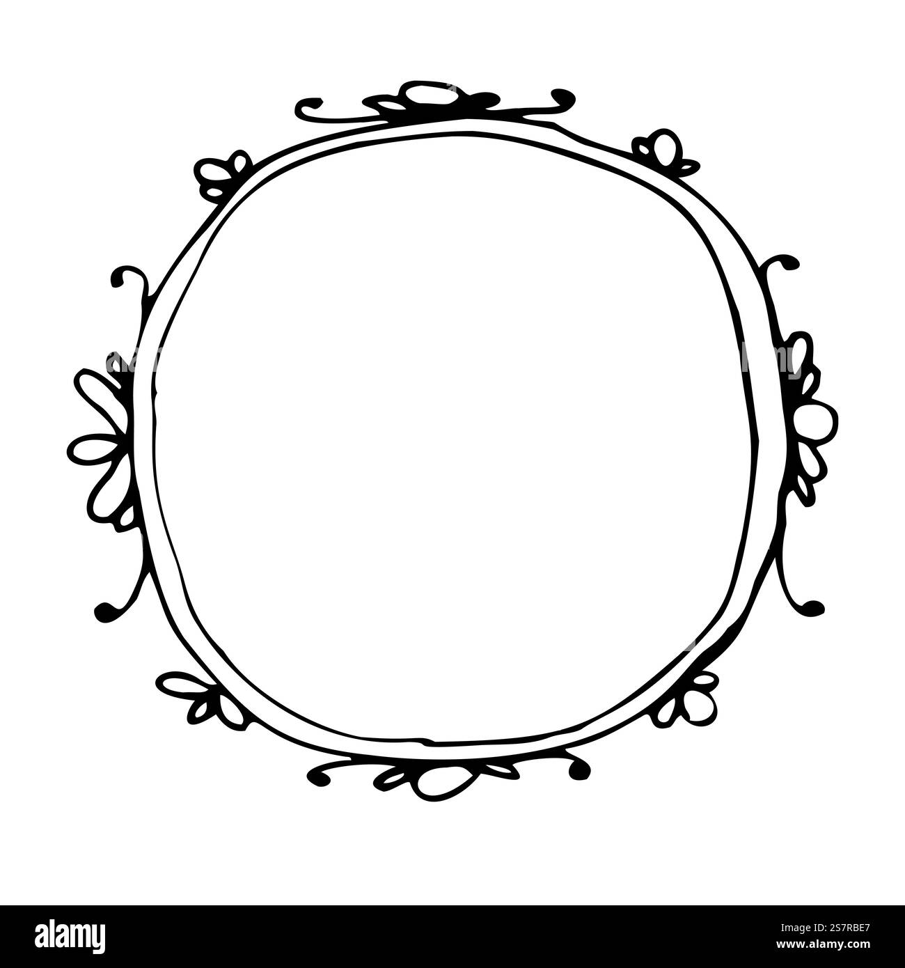 doodle ink hand drawn circle frame for card or invite Stock Vector ...