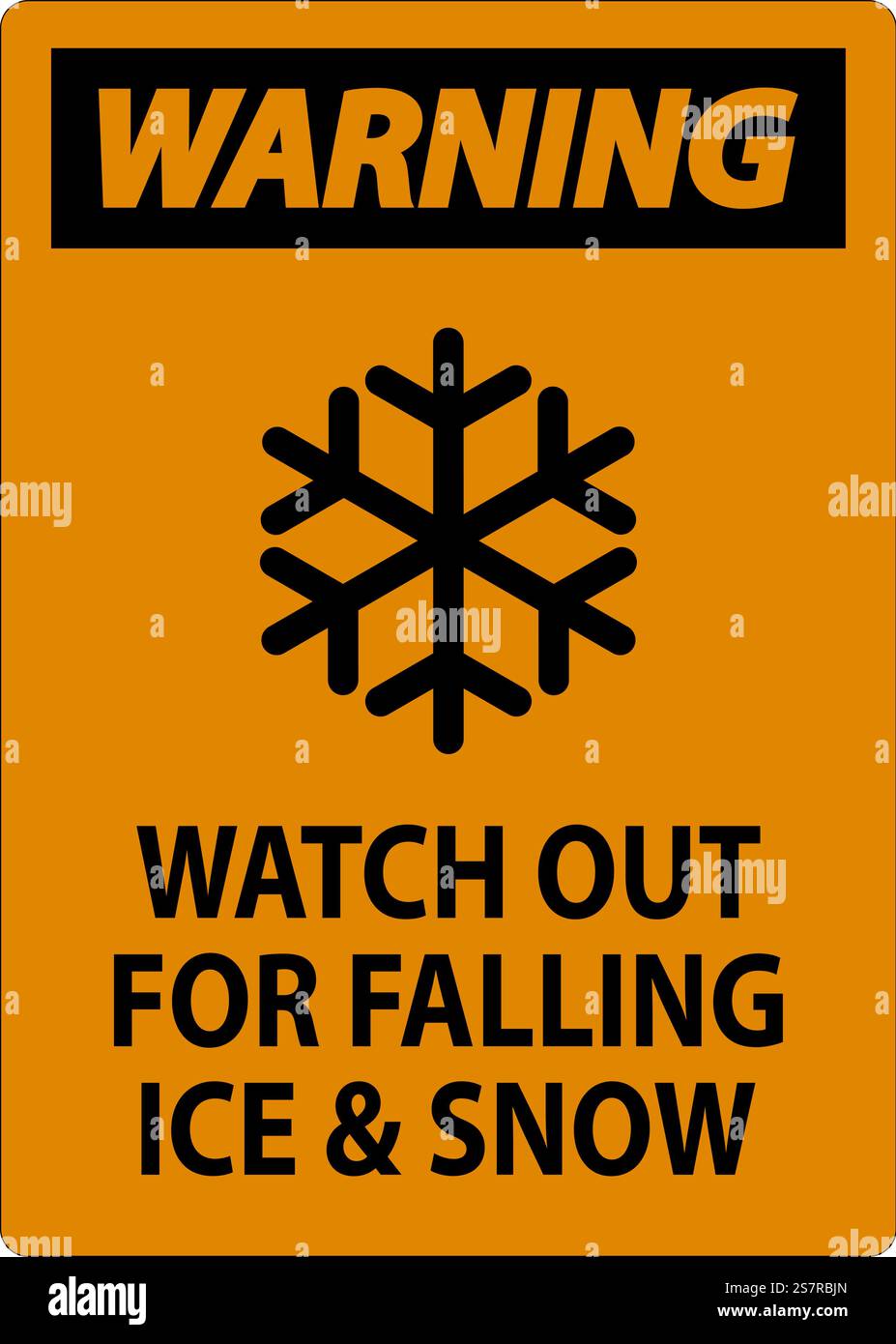 Warning Sign Watch Out For Falling Ice And Snow Stock Vector Image ...