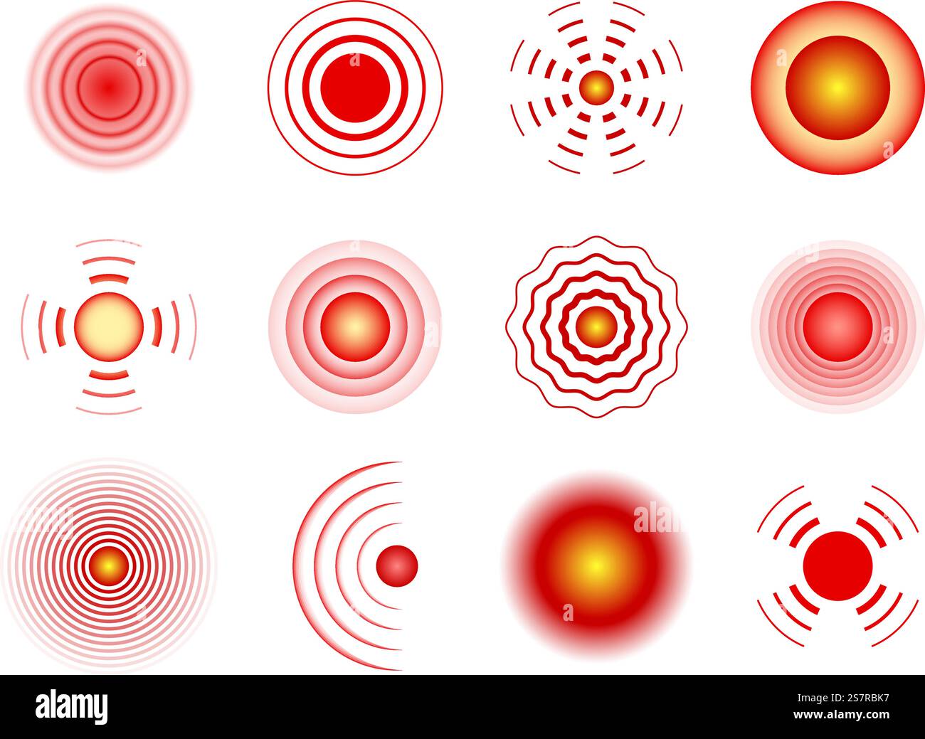 Circles pain. Painful target red spot, muscle and joint pain local ...