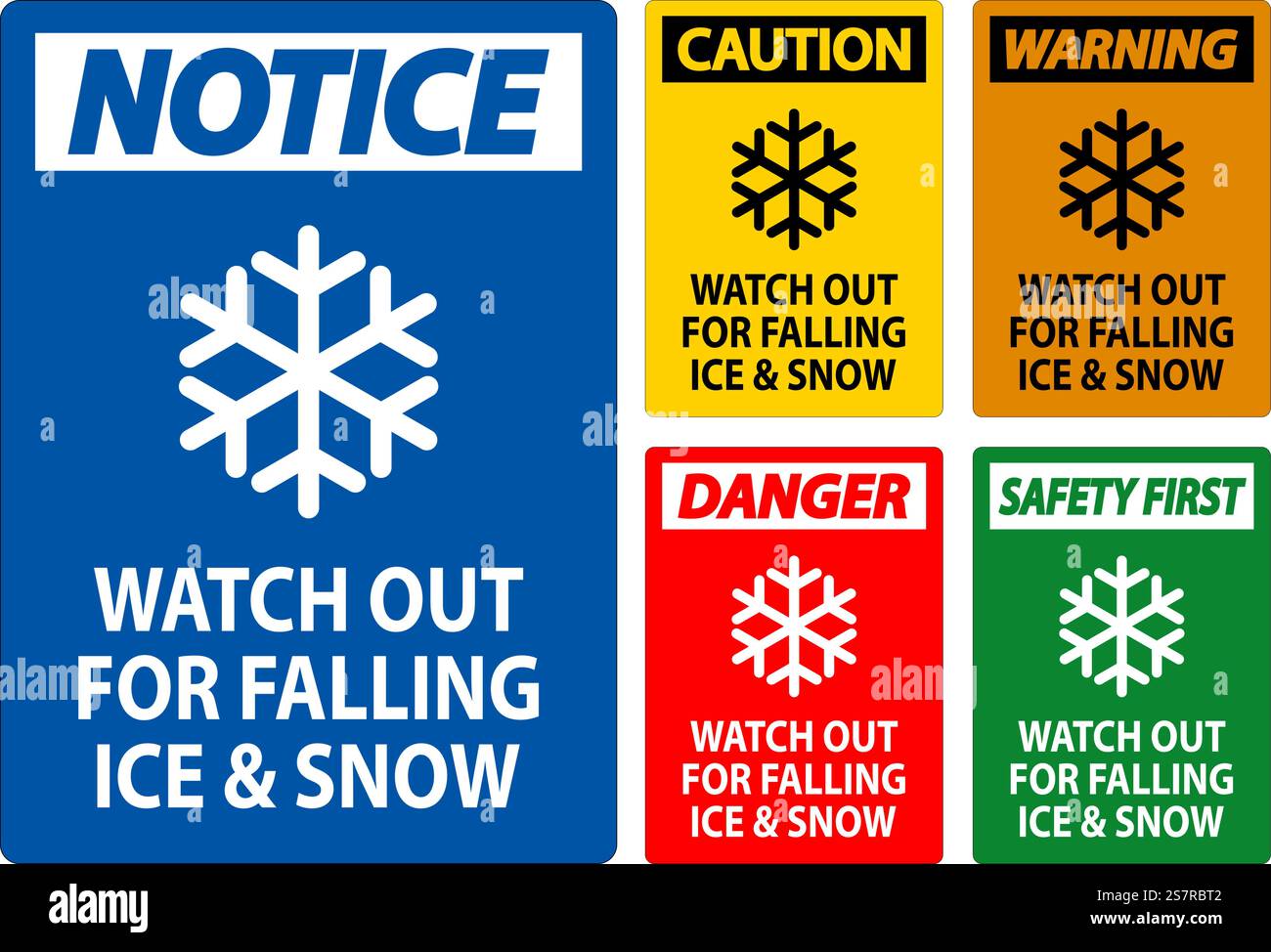 Caution Sign Watch Out For Falling Ice And Snow Stock Vector Image ...