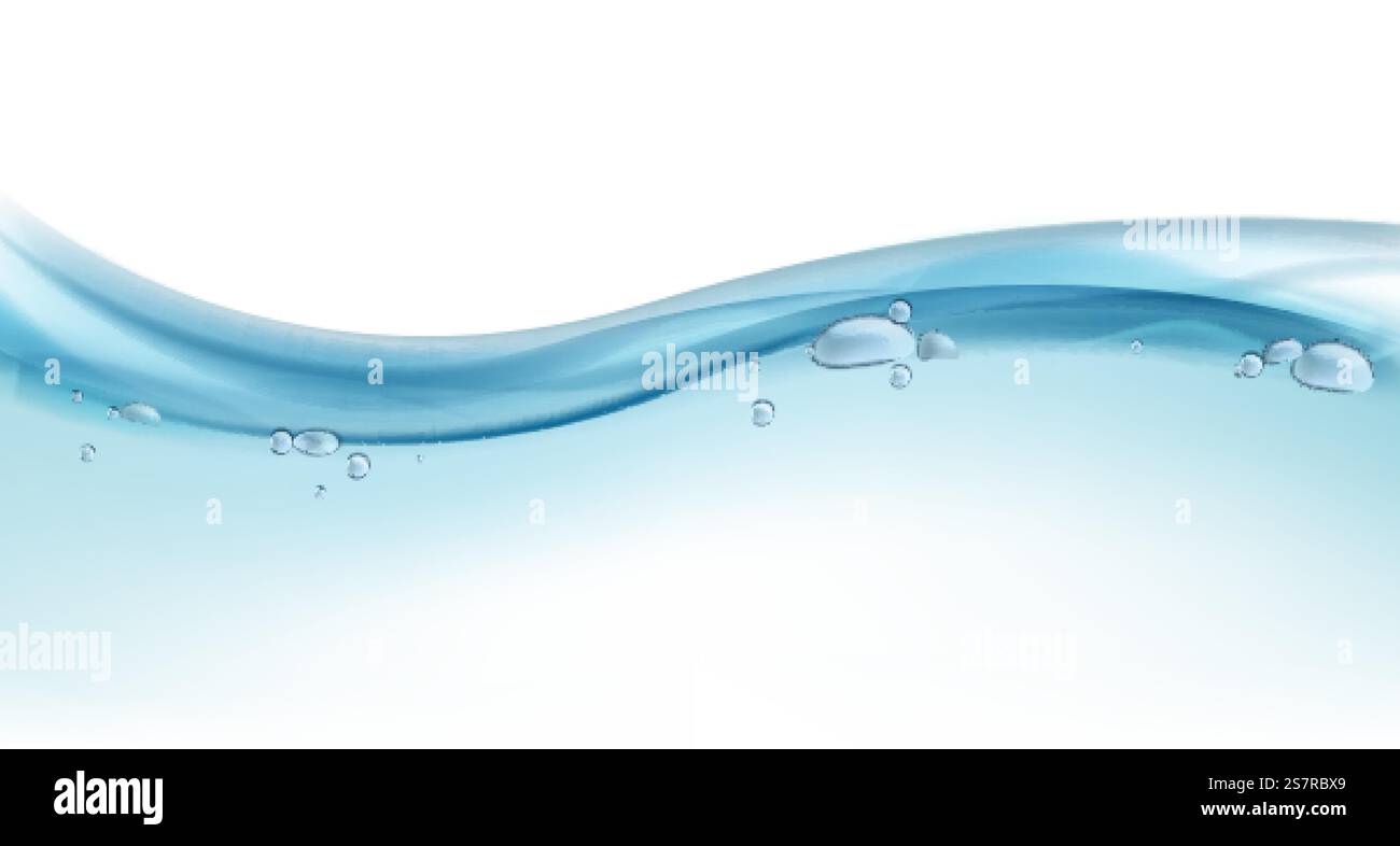 Blue ocean wave. Water surface, blue liquid motion, splashes and water ...