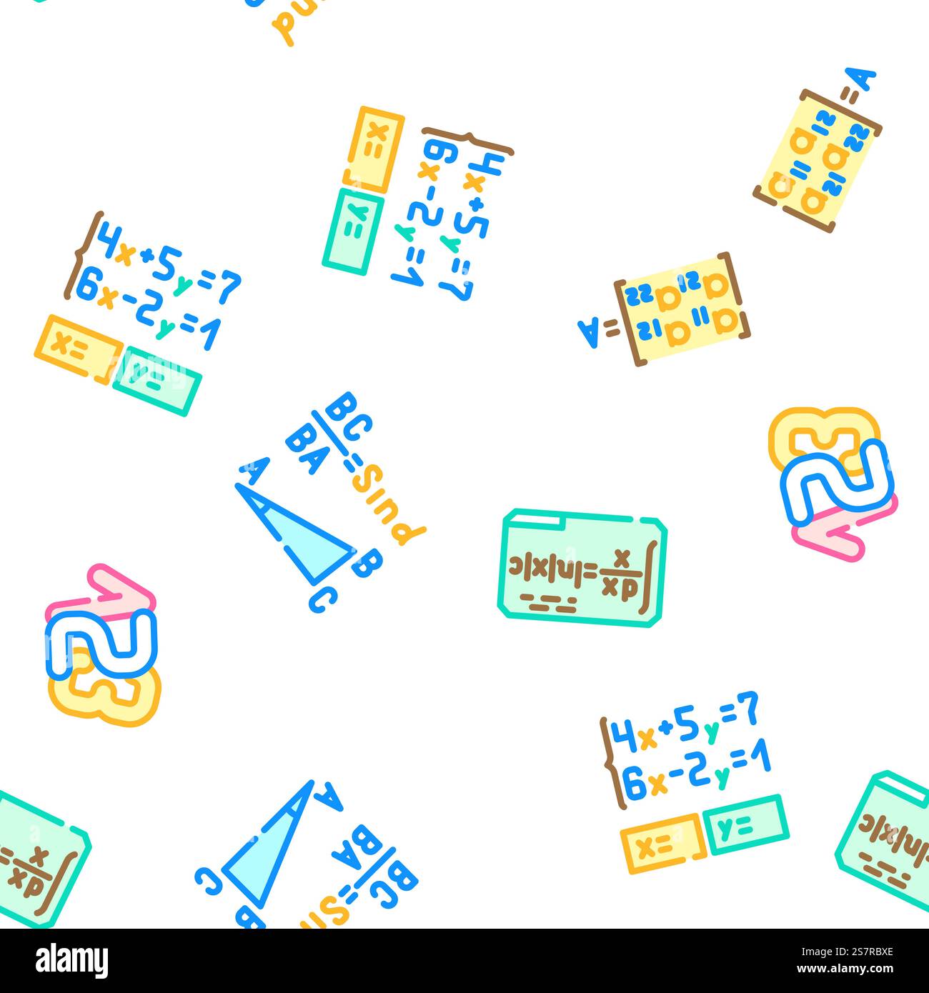 math science education school vector seamless pattern thin line ...