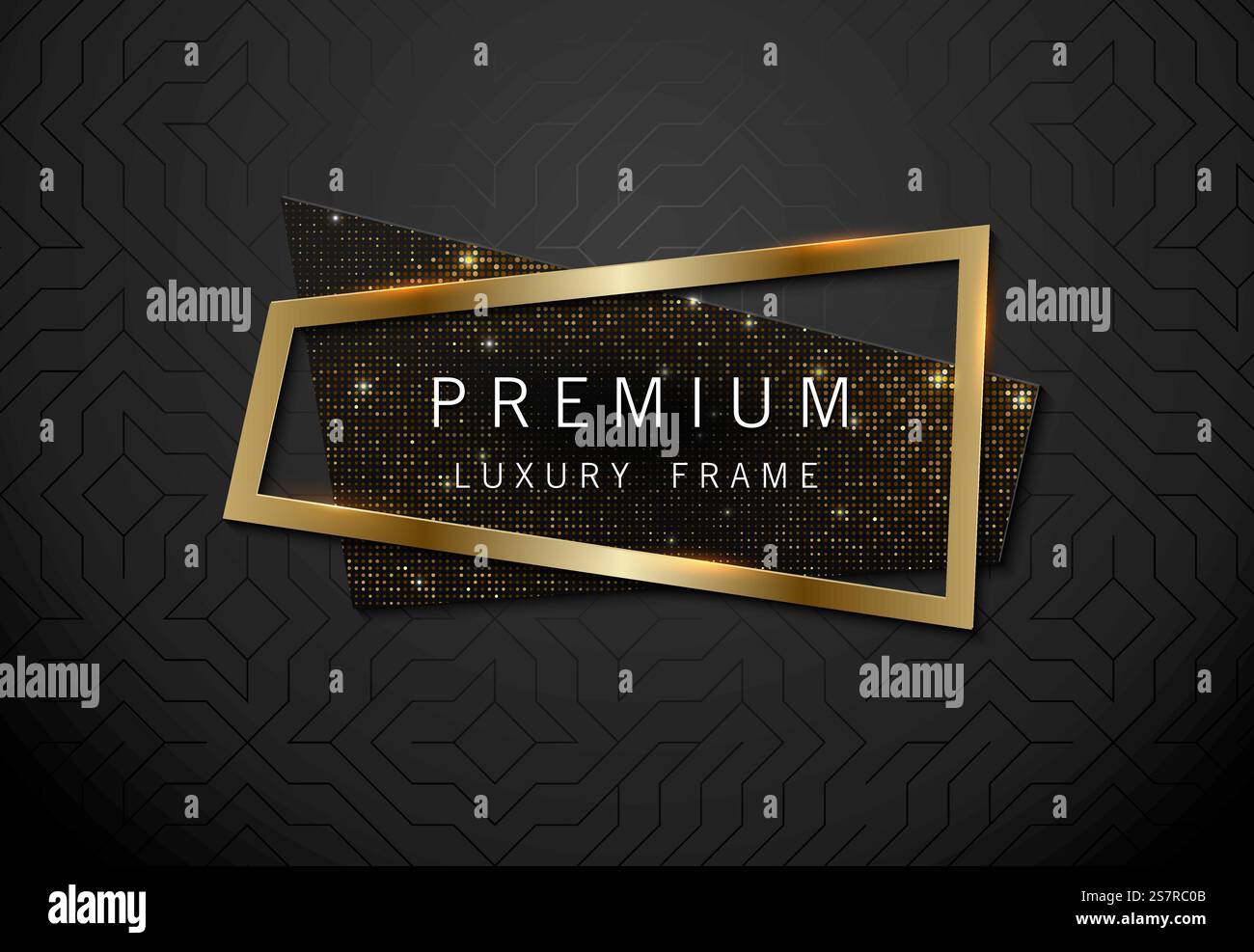 Frame box sparkling golden glitter Stock Vector Images - Alamy