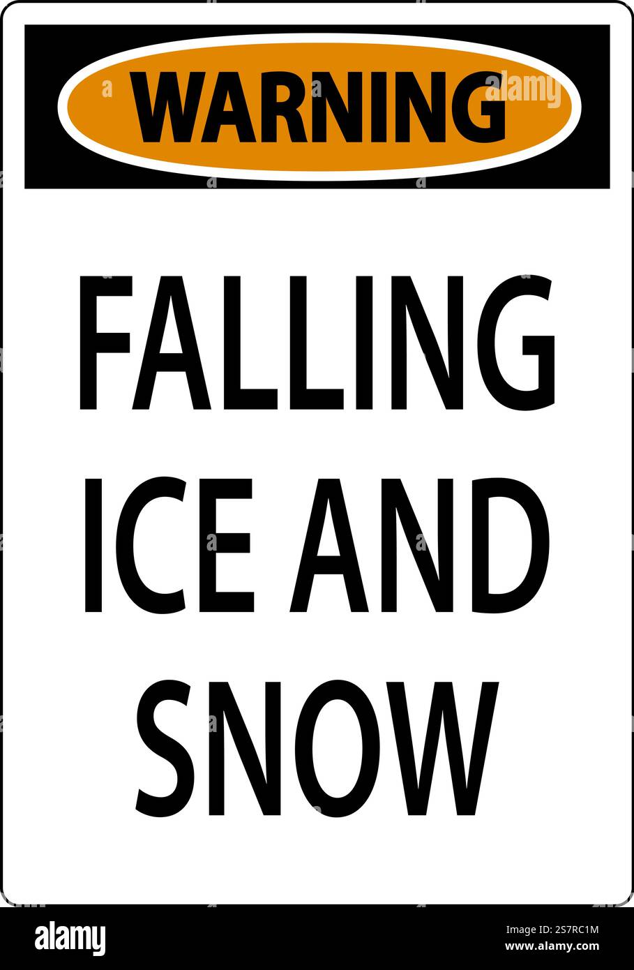 Warning Sign Falling Ice And Snow Stock Vector Image & Art - Alamy