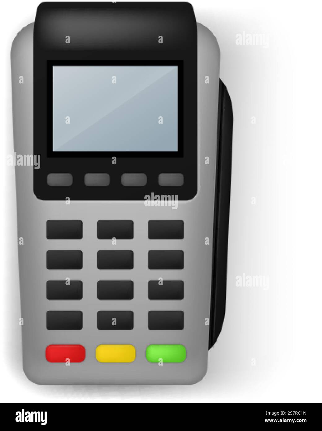 Payment terminal. Realistic banking electronic equipment. Isolated ...