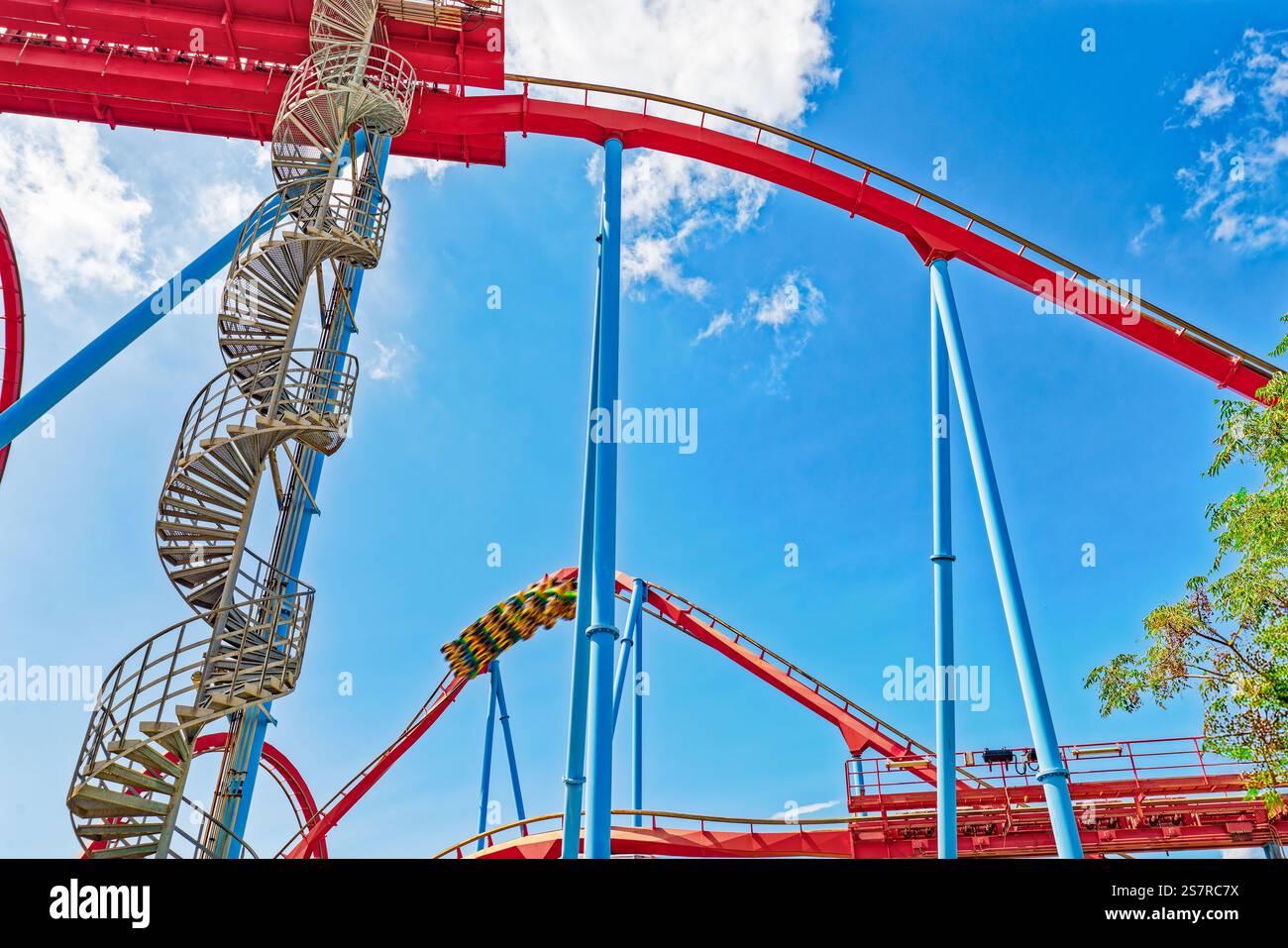 Roller Coaster in funny amusement park. Spain Stock Photo - Alamy