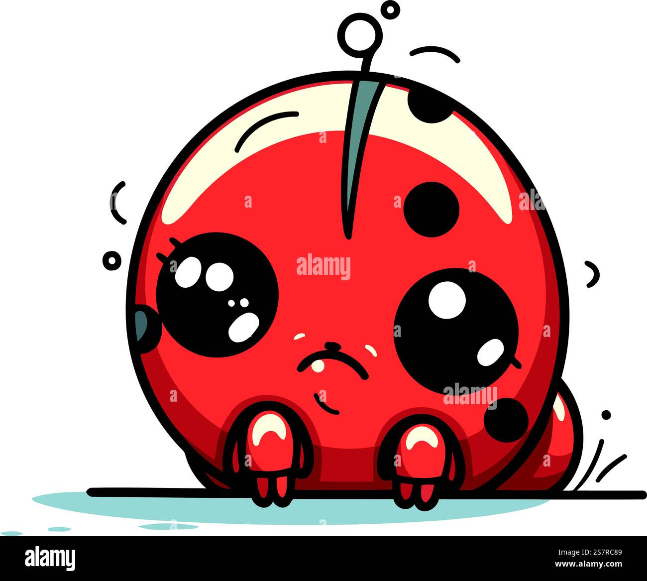 Cute cartoon ladybug isolated on white background. Vector illustration ...